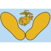 USMC Yellow Foot Prints Decal - Devil Dog Depot